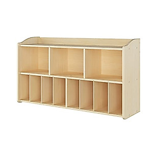 Foundations SafetyCraft Diaper Organizer for Daycares, Wall-Mounted, Natural Wood