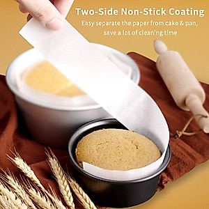ZCONIEY 100 Counts Non-Stick Parchment Paper Liners Strip Baking Liners for 6" Cake Pans Circle