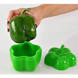 HOME-X Green Bell Pepper Holder, Vegetable Keeper, Food Saver, Useful Kitchen Gadgets