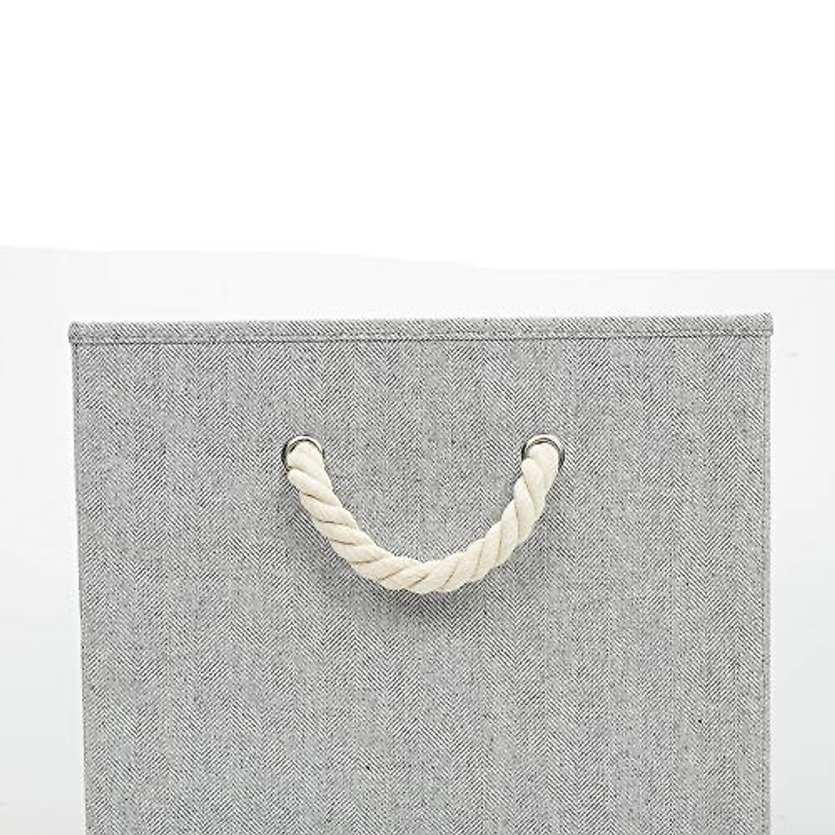 Onlycube 3 Pack Foldable Storage Bins for Cube Organizer with Cotton Rope Handles and Label Holders, Collapsible Basket Box Organizer for Shelves and Closet- Gray 13x13x13 inch