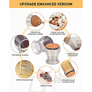 Chair Leg Floor Protectors, Chair Leg Protectors for Hardwood Floors, Chair Leg Covers Felt Bottom Furniture Pads, Chair Leg Caps to Protect Floors from Scratches and Reduce Noise.(16pcs)