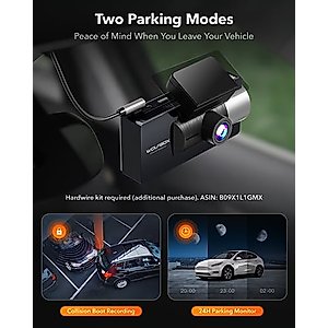 WOLFBOX i17 Dash Cam Front Inside, 4K+2.5K 5G WiFi Dual Dash Camera with 64GB Card, 2160P UHD 3" LCD Car Camera for Cars with Super IR Night Vision, Smart Parking Monitor, GPS, Loop Recording
