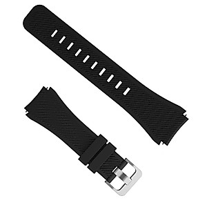 Classic Silicone Replacement Smart Watch Band 22mm, for Fossil Men Gen 5 Carlyle/Women Gen 5 Julianna/Fossil Q Explorist HR Gen 4 Gen 3 Wander Marshal Gen 2 Smartwatch Band Strap 22mm - Black