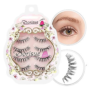 Dorisue Eelashes Natural look wispies Short lashes 3D natural looking eyelashes LightWeight eyelashes 4 Pairs lashes pack