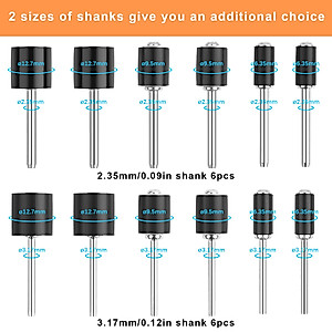 BAGTeck 162 Pieces Sanding Drums Kit Drum Sander for Drill with Storage Box Including 150 Pieces Sanding Band Sleeves and 12 Pieces Drum Mandrels for Rotary Tool- 120 Grit