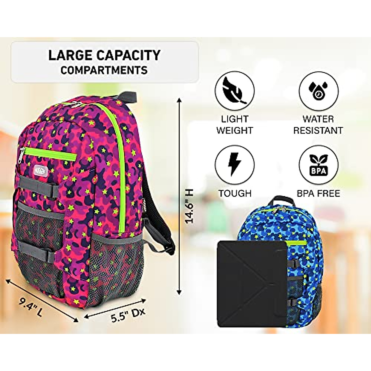 Hugger Mountaineer Backpack Lightweight Toddler Preschool Backpack for Boys ,Girls,school backpacks for kids bookbag for boy 6-8 (Desert Star Camouflage )