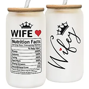 Gifts for Wife from Husband - Wife Gifts - Wedding Anniversary for Her, Mothers Day Gifts for Wife, Wife Birthday Gift Ideas - I Love You Gifts for Her, Romantic Gifts for Her - 16 Oz Can Glass