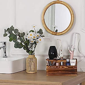 PENGKE Hair Tool Organizer, Countertop Blow Dryer Holder and Styling Holder for Bathroom Hair Dryer Storage Hair Appliance Holder for Flat Iron,Curling Wand(Wooden)