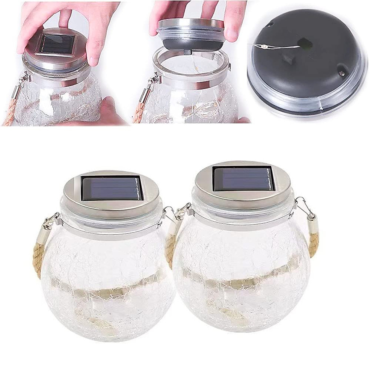 LANSCARE Solar Lanterns Lights Outdoor Decorative Solar Waterproof for Home Garden Yard Patio Outdoor Wedding Birthday Party Decorations (Fantasy Star, 2pack)