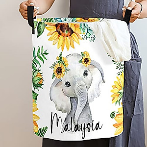 Personalized Laundry Basket with Name Custom Baby Hamper Collapsible Organizer Storage Bedroom Decor for Girls Adults Women (09)