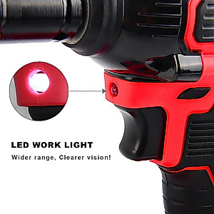 AUTOJARE Cordless Impact Wrench Kit 1/2 inch,Electric Powerful Brushless Motor 20V Max Rechargeable Lithium-Ion Battery with Charger 6pcs Sockets Cordless Wrench Kit