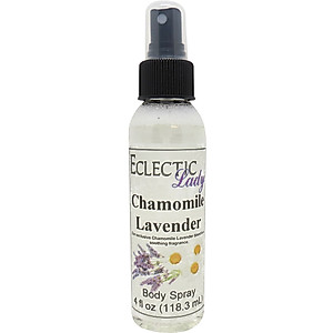 Chamomile Lavender Body Spray, 4 ounces, Body Mist for Women with Clean, Light & Gentle Fragrance, Long Lasting Perfume with Comforting Scent for Men & Women, Cologne with Soft, Subtle Aroma For Daily