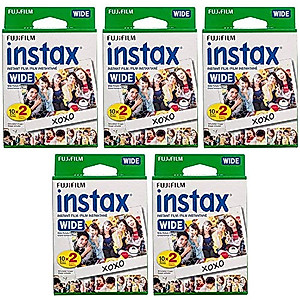 Fujifilm Instax Wide Film for Fuji Instax Wide Camera & Printer (5 Pack) (5 Items)