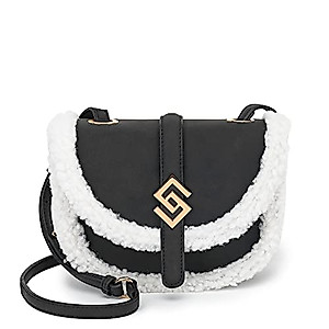 Scarleton Crossbody Bags for Women, Faux Fur Shoulder Bag Purse, Crossbody Bag, Fuzzy Purses for Women Crossbody Purse, H209701 - Black
