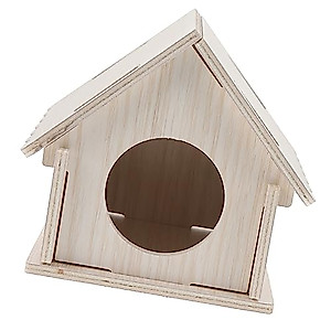 Balacoo 2pcs Wooden pet House Wooden Toys Hamster Toy Wooden House Hamster Accessories Chinchilla Hamster nest Small pet Small Animals Wooden cage Seesaw The Swing Multi-Layer Small House