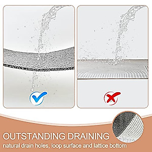 Joyhalo Shower Mats for Showers Anti Slip for Elderly, 17'' x 30'' Non Slip Bath Mat for Inside Shower, Bath Tub Mats for Bathroom Non Slip for Shower, PVC Loofah Bathroom Mats, Grey