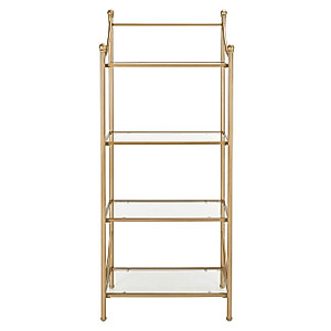 Safavieh Home Collection Diana Liquid Gold and Tempered Glass 4 Tier Etagere