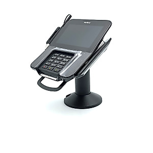 DCCStands Verifone M400/M440 Swivel and Tilt Low Profile 4" Terminal Stand, Screw-in and Adhesive, Black