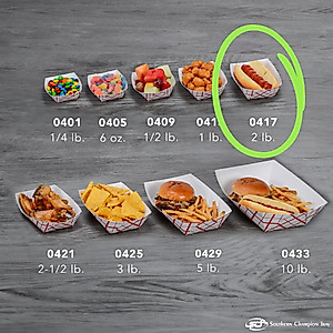 Southern Champion Tray 0417 #200 Southland Paperboard Food Tray, 2 lb Capacity, Red Check (Case of 1000)