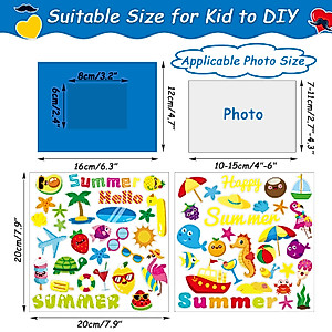 chiazllta 30 Pcs Summer Craft Kits for Preschool Kids First Day of School DIY Paper Picture Frame Craft Art Craft Kindergarten Home Classroom Indoor Activities Game Summer Party Favor Decor