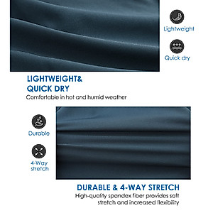 Surenow Men's Workout Running Shorts Quick Dry Athletic Shorts 5" Lightweight Active Gym Shorts with Zipper Pockets Navy Blue