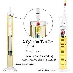 Hydrometer for Home Brew Beer,Triple Scale Hydrometer for Wine Kombucha Making Test Kit Supplies,Specific Gravity,Brix and ABV Beer Hydrometers and Test Jar(2 Sets)