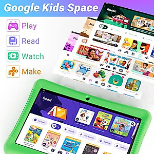 Contixo Kids Tablet, K102 10 Inch Tablet for Kids and Smart Watch Bundle, 2GB 32 GB Toddler Tablet with Bluetooth, with Smart Watch That Touch Screen, Camera, Video and Audio Recording - Green