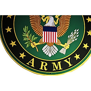 Army Military Logo Aluminum Metal Sign - US Service Branch Home Wall Decor