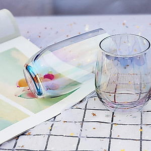 LamChyar Drinking Glasses, Iridescent Highball and Water Glasses, for Water, Juice, Beverage(4 Pcs)