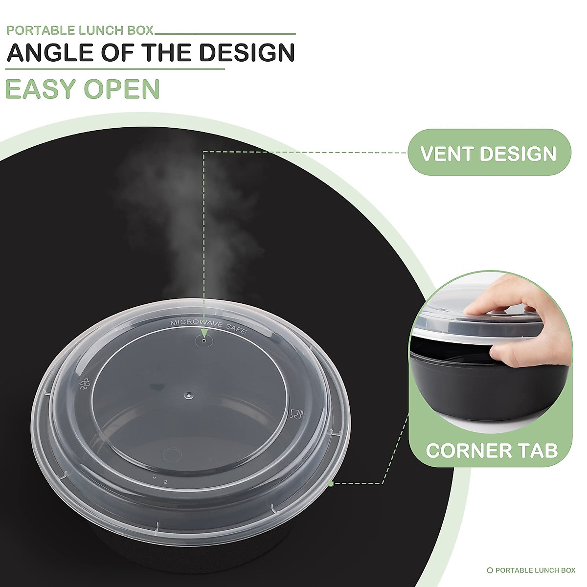 MBC MAT BOARD CENTER, 150-Pack (38 Oz) 1-Compartment Food Container-Round Meal Prep Bowls with Lid-Portable Lunch Box-Stackable-Bpa Free-Freezer/Microwave/Dishwasher Safe-Reusable Storage