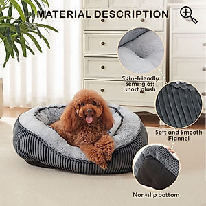 SIWA MARY Dog Beds for Small Medium Large Dogs & Cats. Washable Pet Bed, Orthopedic Dog Sofa Bed, Luxury Wide Side Fancy Design, Soft Calming Sleeping Warming Puppy Bed, Anti-Slip Bottom(25"x21"x8")