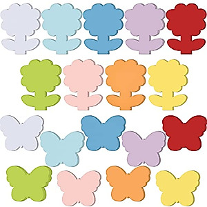 144 Pieces Flower Cutouts Assorted Color Paper Flower Butterfly Cutouts Classroom Decorations Wall Bulletin Board Decorations Summer Theme School Party Supplies for Kids DIY Craft Projects