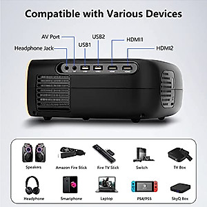 VGKE Smart Projector T82 9000L/340 ANSI Ultra High Definition 1080P, LCD WiFi Projector, 4D Keystone Correction, iOS/Android