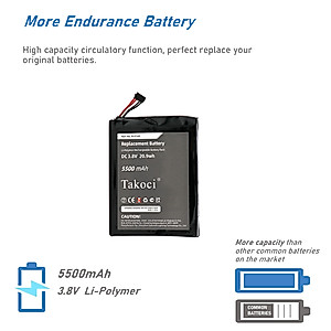 TAKOCI Replacement Battery for Ring Video Doorbell(1St Gen) B15169,5500mAh (2014 Release/720p HD)