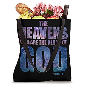 Christian Creation Galaxy Verse Heavens Declare Glory of GOD Tote Bag