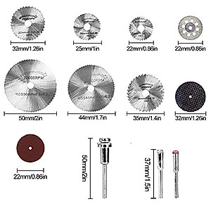 YEEZUGO 10 pcs Diamond Cutting Wheel Cut Off Discs Coated Rotary Tools W/Mandrel 22mm for Dremel (Cutting Wheel Set)
