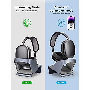 SUPERONE Headphone Stand Designed for AirPods Max, Headset Holder with Hibernating Base [Auto-Sleep Mode] AirPods Max Stand Aluminum Alloy, Grey