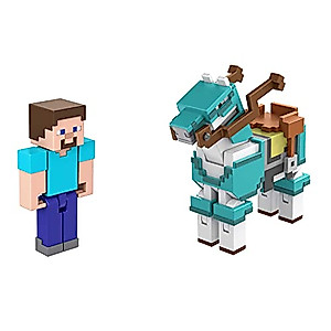 Mattel Minecraft Action Figure 2-Pack with Skeleton & Trap Horse Collectible Figures & Accessories, 3.25-in Scale Toy Set