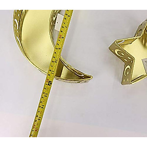 PTYQU 2 PCS Ramadan Kareem Iron Tray Decorations Moon Star Shaped Eid Mubarak Gift Box Dessert Tray Craft Islam Muslim Party Festival Table Decor