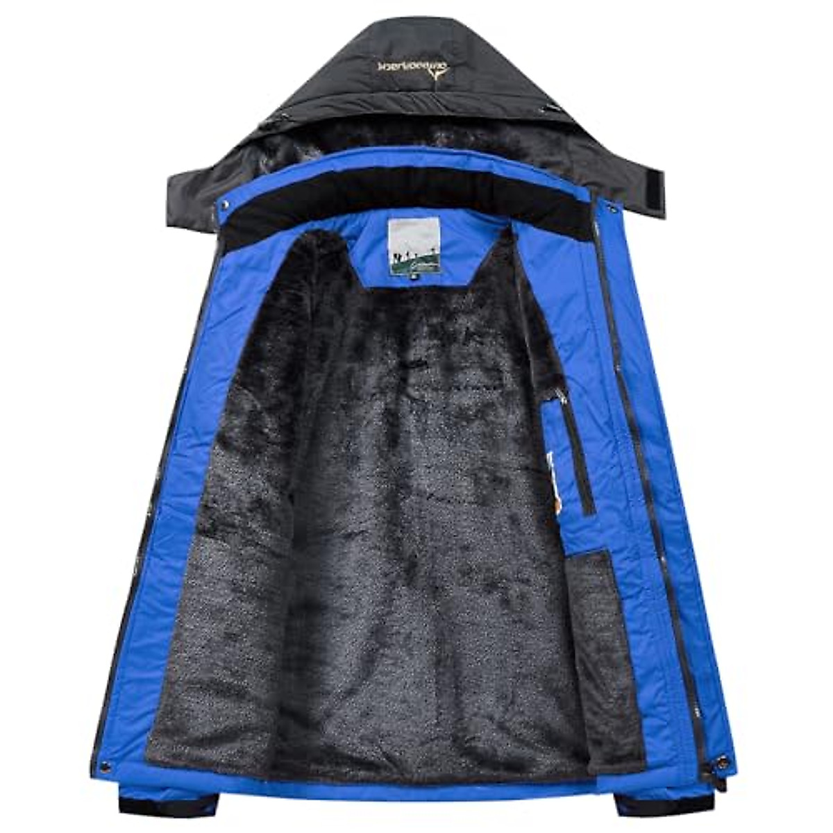 MANSDOUR Men's Ski Jacket Warm Winter Coat Outdoor Snowboard Jacket Windproof Snow Rain Coat Waterproof Fleece Mountain Windbreaker Hooded Coat Casual Skating Skiing Hiking Jackets