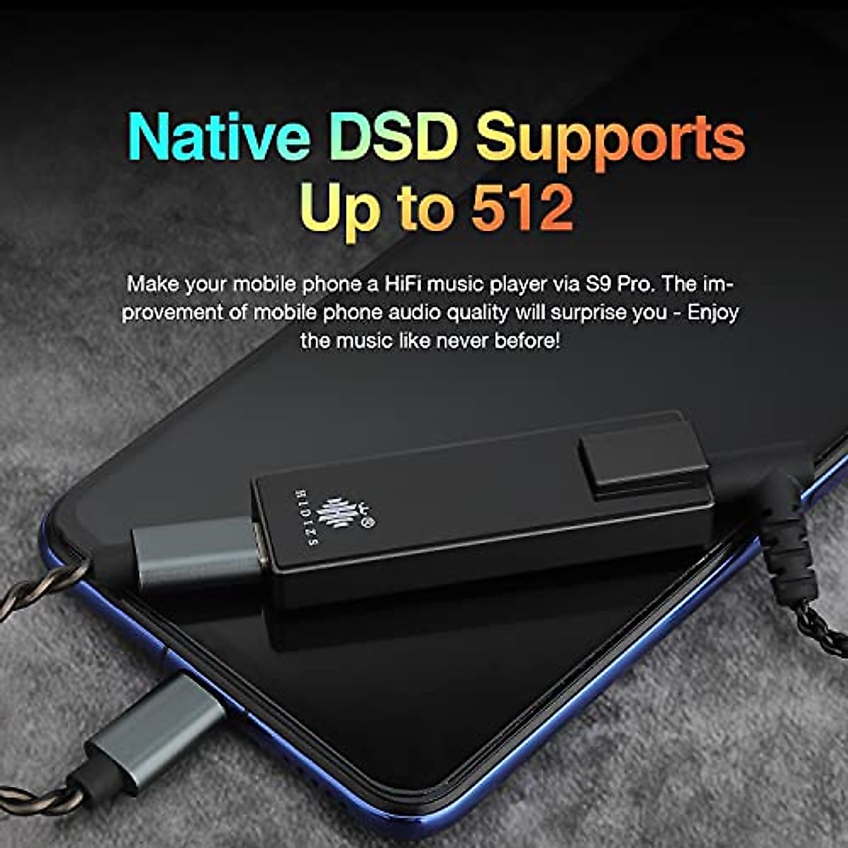 HIDIZS S9 PRO Balanced & Single-Ended Mini HiFi DAC & AMP, 768kHz/32Bit, DSD512 Portable Audio Decoding Amplifier for iPhone iPod Android PC with Windows/Mac OS/iOS/iPad OS System (Silver)