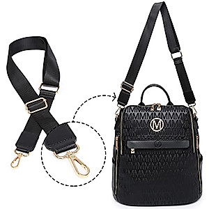 MKP Women Fashion Backpack Purse PU Leather Convertible Medium Ladies Rucksack Travel Shoulder Bags Handbag and Purse 2Pcs