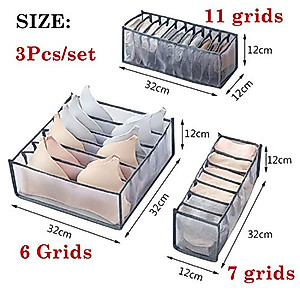 3Pcs/set 3 In 1 Storage Box Container Drawer Divider Lidded Closet Boxes for Ties Socks Bra Underwear Mask Organizer