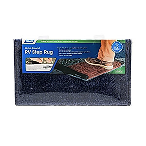 Camco 42937 RV Step Rug ( Premium Wrap Around , Turf Material (22" x 20") - Blue)