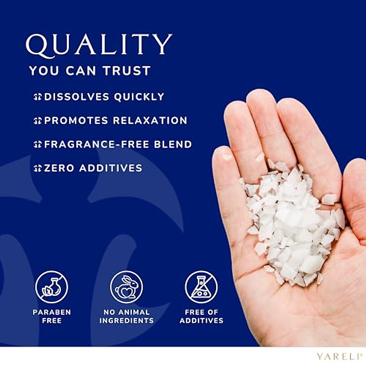 Yareli Dead Sea Bath & Foot Soak, Unscented Magnesium Bath Salt Flakes, Alternative to Epsom Salt, 15lbs with Over 800,000mg of Elemental Magnesium Per Bag