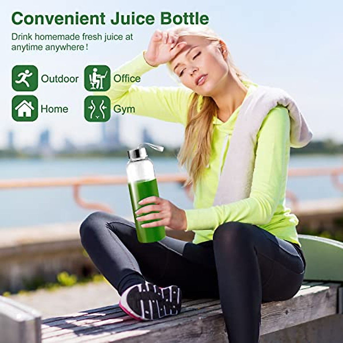 Juicer Machines,AMZCHEF Slow Masticating Juicer Extractor, Cold Press Juicer with Two Speed Modes, Travel bottle(500ML),LED display, Easy to Clean Brush & Quiet Motor for Vegetables&Fruits,Gray