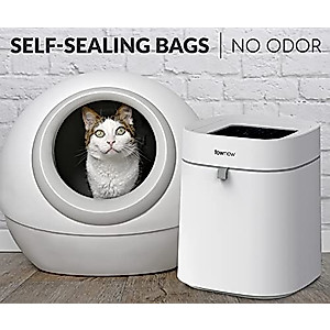 townew T Air Lite (T02B White) Auto Sealing & Self-Changing 4.4-Gallon Smart Trash Can with Open Top Barrel, Small