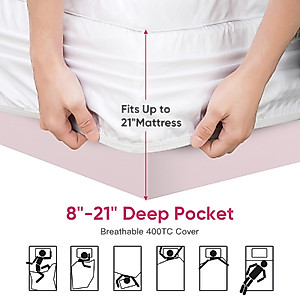 BedsPick Mattress Topper Twin XL, Mattress Pad for Back Pain Relief, Pillowtop Extra Long Twin Thick Mattress Pad, 400TC Soft Cooling Quilted Cover Protector for College Dorm, Sleeper Sofa, RV, Camper