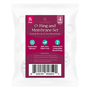 Nurse & Nourish 8 O'Rings & 4 Breast Pumps Membranes for Medela Harmony Manual Breast Pump - Nurse and Nourish Parts for Medela Hand Pump Harmony & for Medela Membrane Replacement
