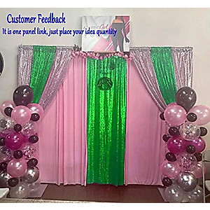 Sequin Backdrop 8FTx2FT Apple Green Curtain Panels Sequin Fabric Photography Background Wedding Photo Booth Backdrop Birthday Baby Shower Glitter Curtain for Women Girls Party DIY